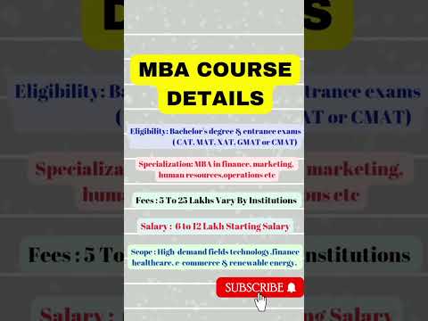 MBA Course Details|Eligibility,Fees,Salary & Scope #youtubeshorts #mumbaiwalesir #short #viral #mba