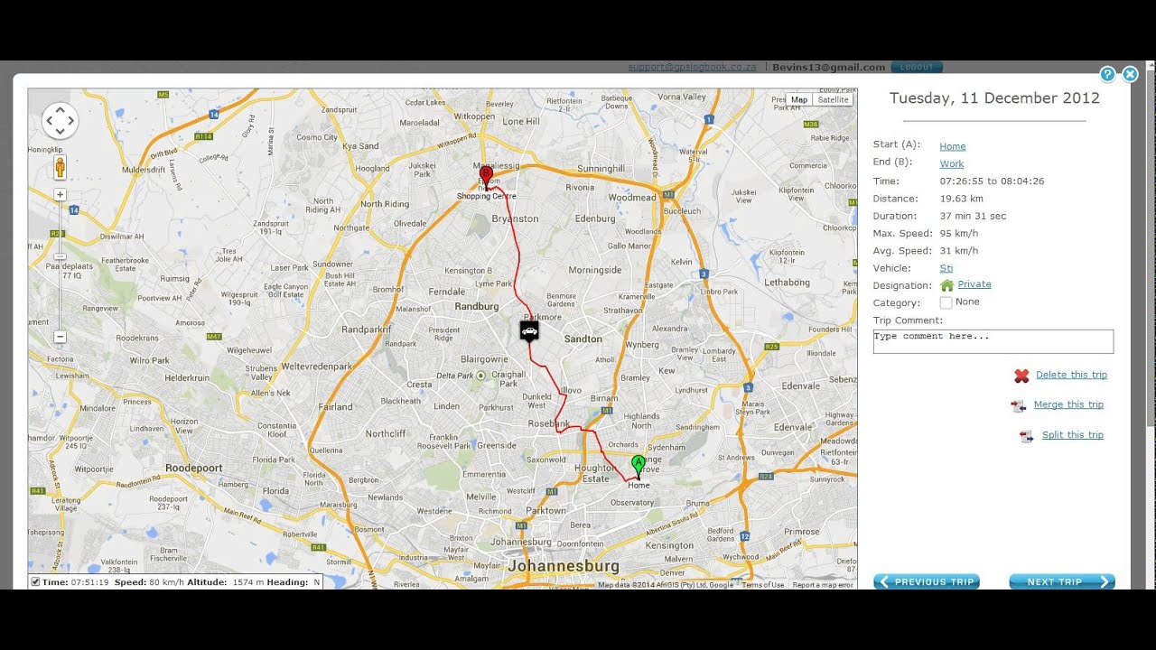 GPS Log Book -  How to view trip details