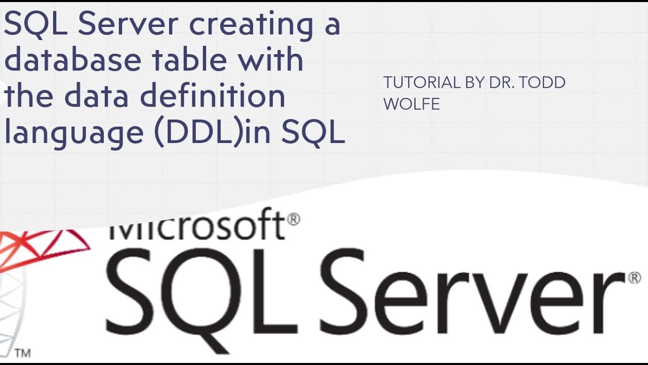 SQL Server Tutorial: Create table (DDL) using SQL Server Management Studio (SSMS)