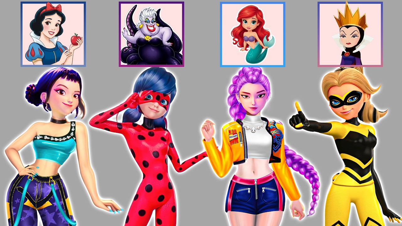 Epic Glow Up! Disney Princess & Witch Transformation | Rumi, Zoey, Ladybug & Chloe