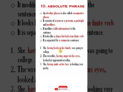 absolute phrase | phrases in english | phrases & clauses | absolute phrase examples |english grammar