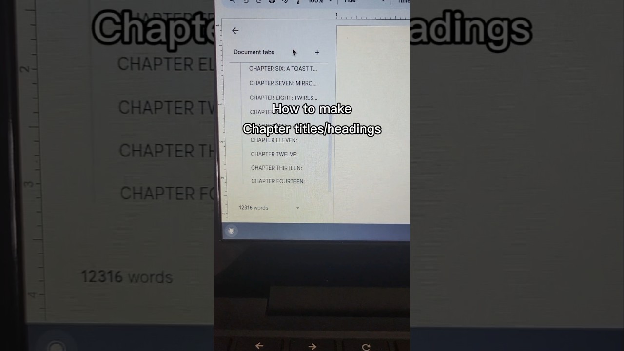 how to make chapter headings on Google docs 💐 #writing #teenwriter #fyp #authorproblems #author #wip