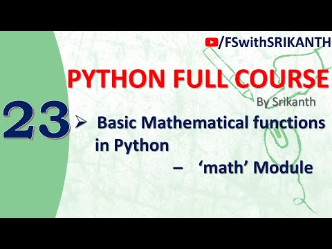 Python_23 | Basic Mathematical functions in Python โ โmathโ Module | python from scratch 2023