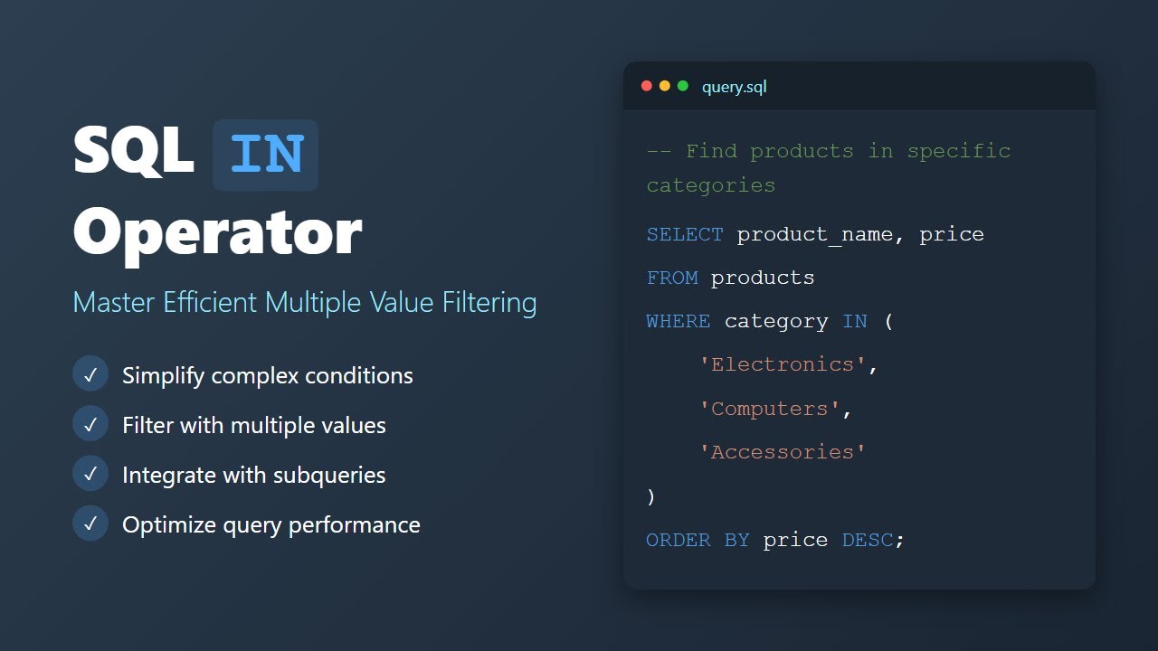 SQL IN Operator Explained for Beginners: Simplify Your Queries!