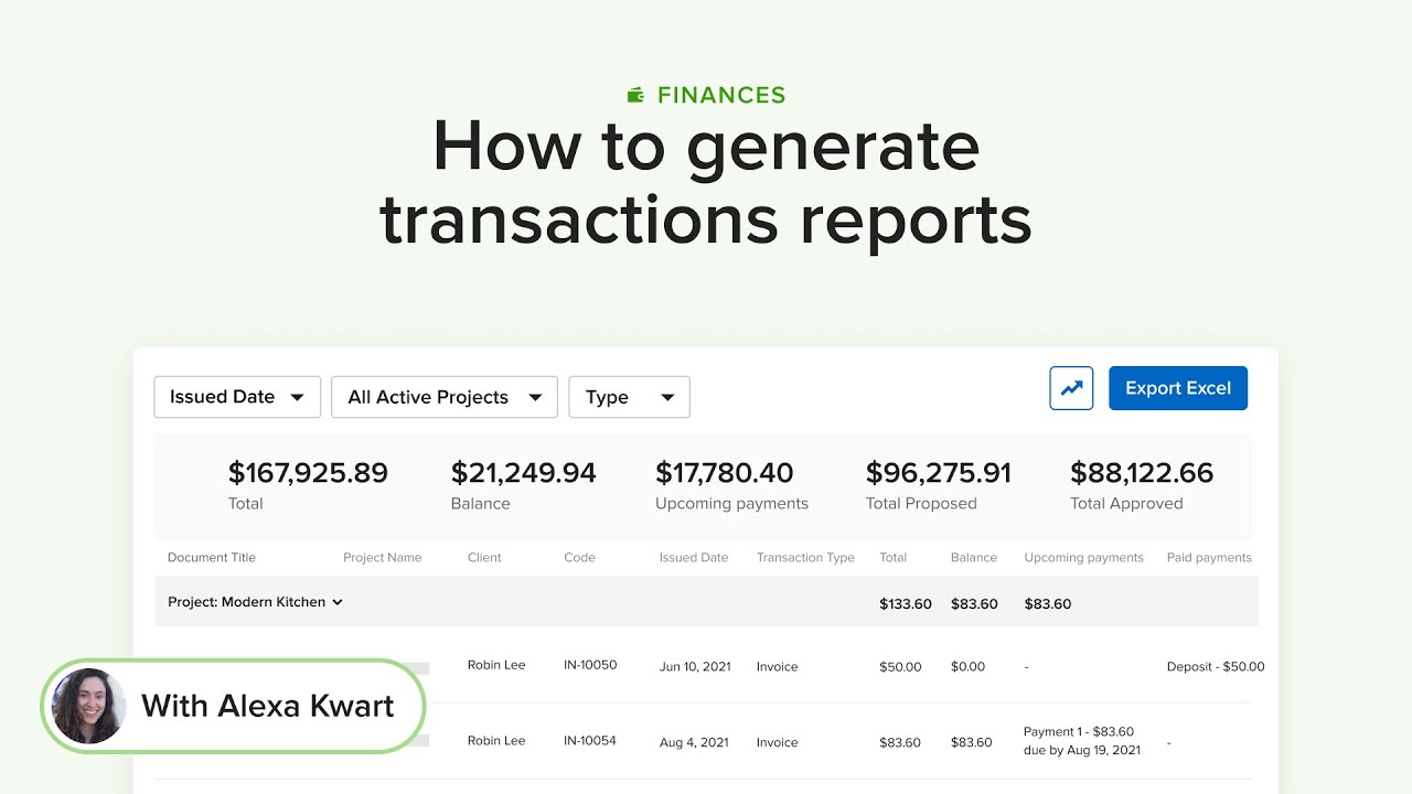 Generating Transactions Reports
