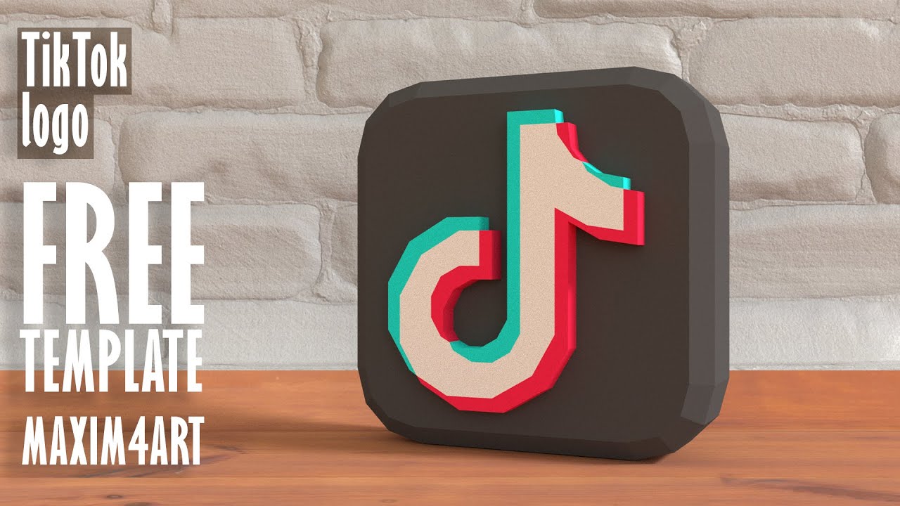 TikTok logo DIY. How to make a papercraft.