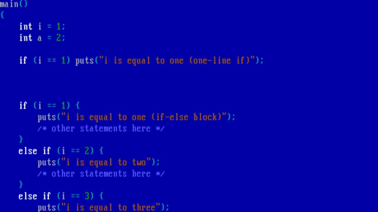Writing FreeDOS programs in C (flow control)