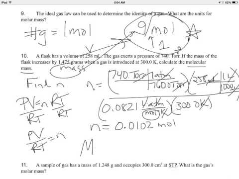 Calculating gas molar mass & density