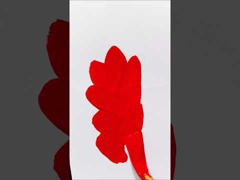 ❤️ One stroke painting ✨ Art and crafts 🎉#shorts #trending #viral #shortvideo #youtubeshorts #diy