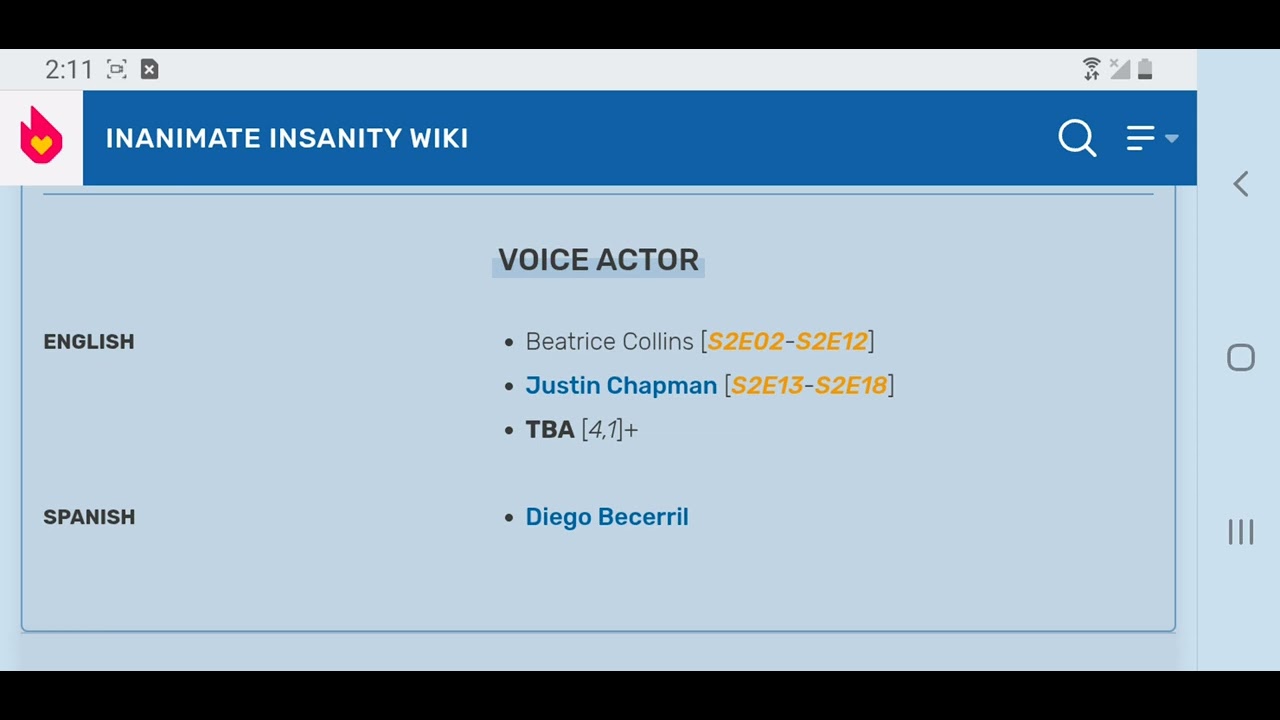 I saw something on the Inanimate Insanity Wiki Fandom...