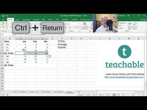 Use Subtotal Function to calculate grand totals by Chris Menard