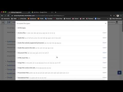 Moodle: How to choose the file types for an assignment