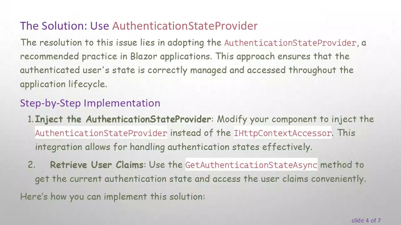 Resolving User Profile Empty in HttpContext in Azure Web Apps with Authentication State Provider