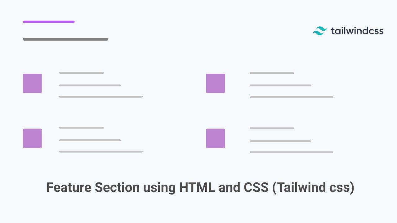 Feature section using HTML and CSS (Tailwind CSS)