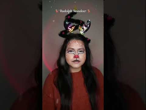Rudolph the Red nose Reindeer #transition #reindeer #rudolph #christmas #makeup #viralvideo #shorts