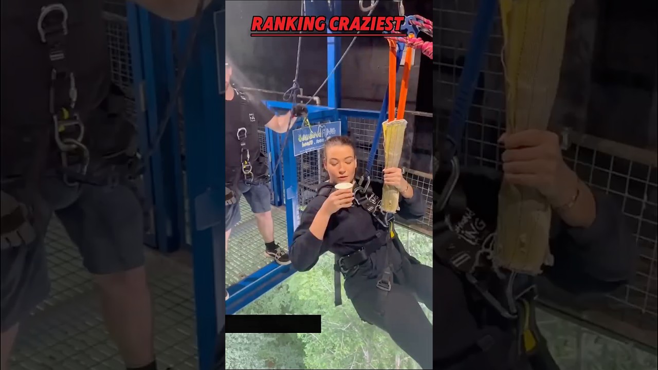 Ranking Craziest Bungee jumping 😱😱 #funny #ranking #shorts #ytshorts
