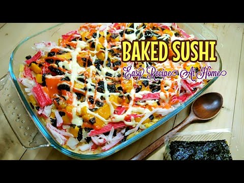 EASY BAKED SUSHI RECIPE AT HOME (Crab meat, Mango and Cucumber)
