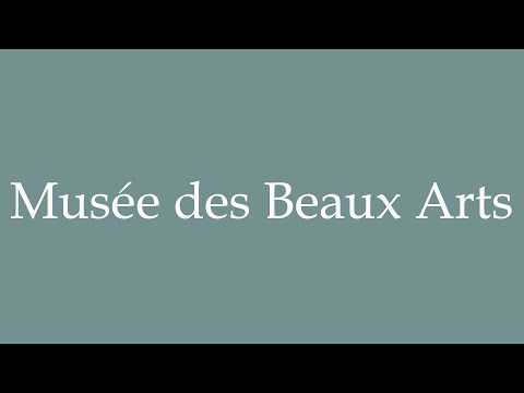 How to Pronounce ''Musée des Beaux Arts'' Correctly in French