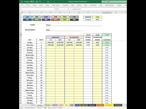 Monthly Timesheet