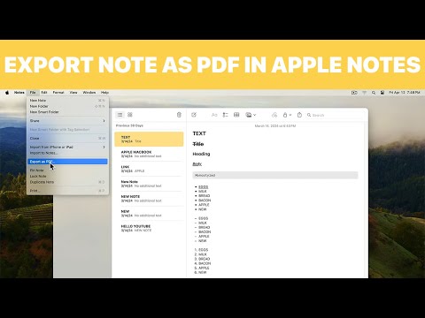 How to Export Note as PDF in Apple Notes on Mac (Tutorial)