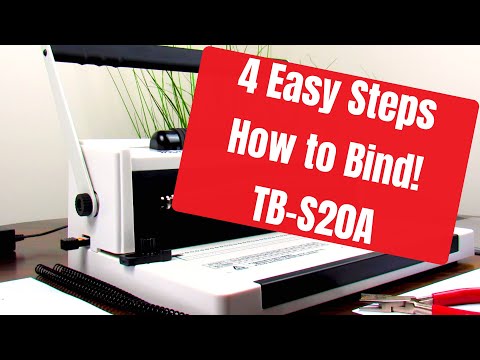 How to use TruBind's Manual Coil Binding Machine with Electric Inserter - TB-S20A - 4 Easy Steps!
