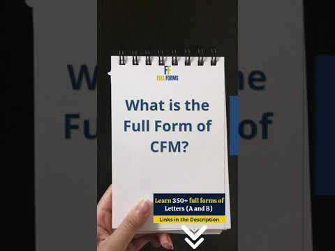 What is the Full Form of CFM? | #shorts full forms of important words | full forms list