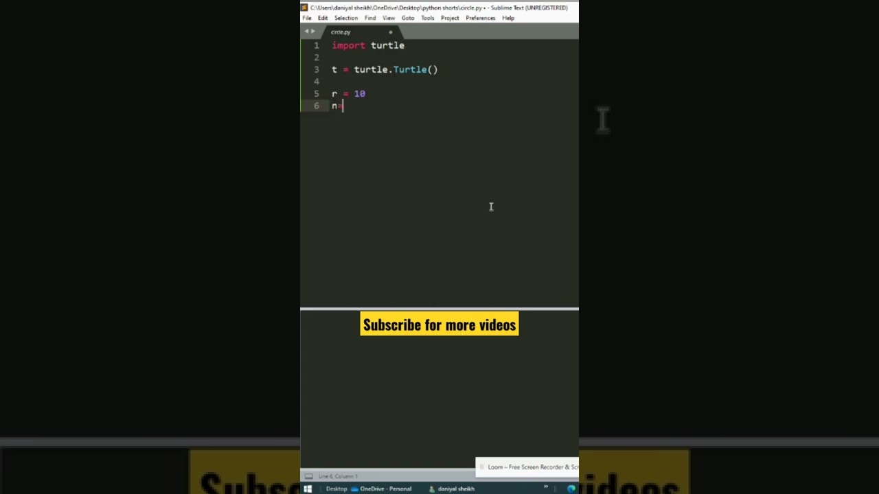 Draw a circle using turtle module in python | python turtle #turtle #shorts #pythonturtle #python