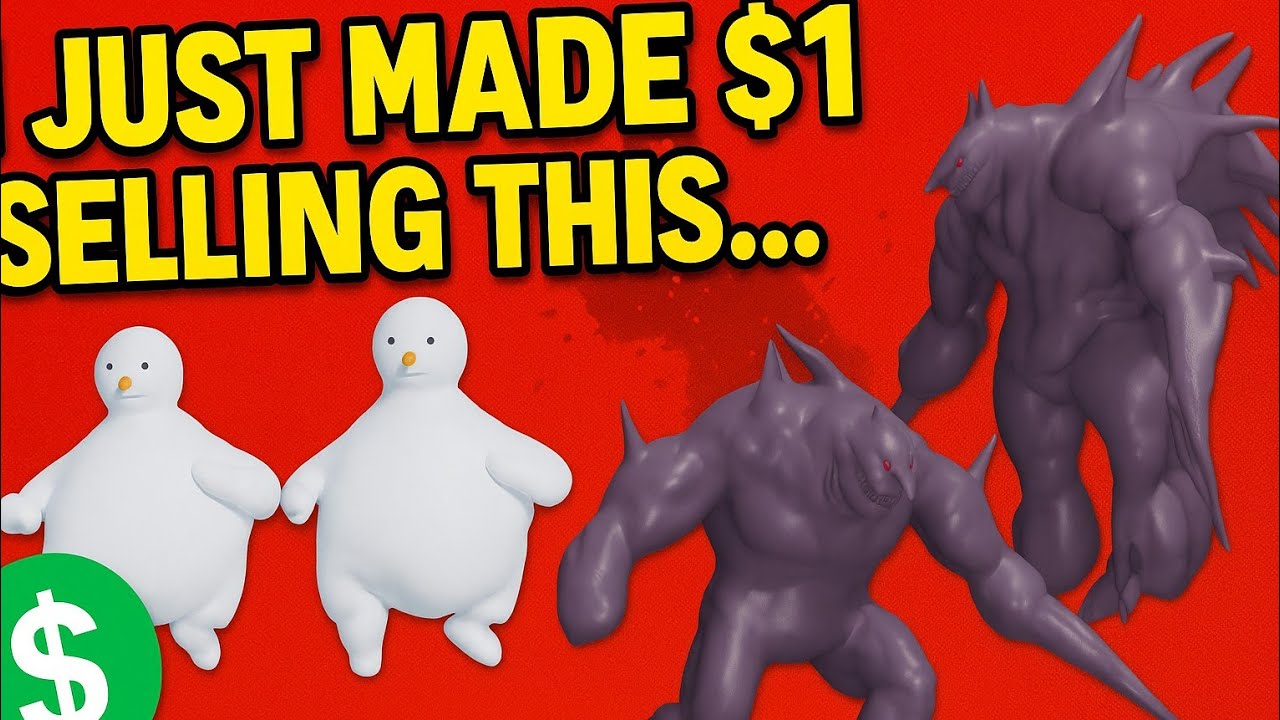 I Made $1 from a WEIRD Low Poly 3D Model on CGTrader! 😱