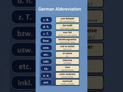 german abbreviation #shorts #german #education #language #trending #viralvideo #ausbildungingermany