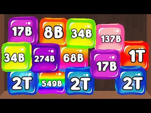 Merge Cube 2048 3D - ASMR Gameplay (Cubes Math, Level Up NumberBlocks Jelly Balls) Part 046