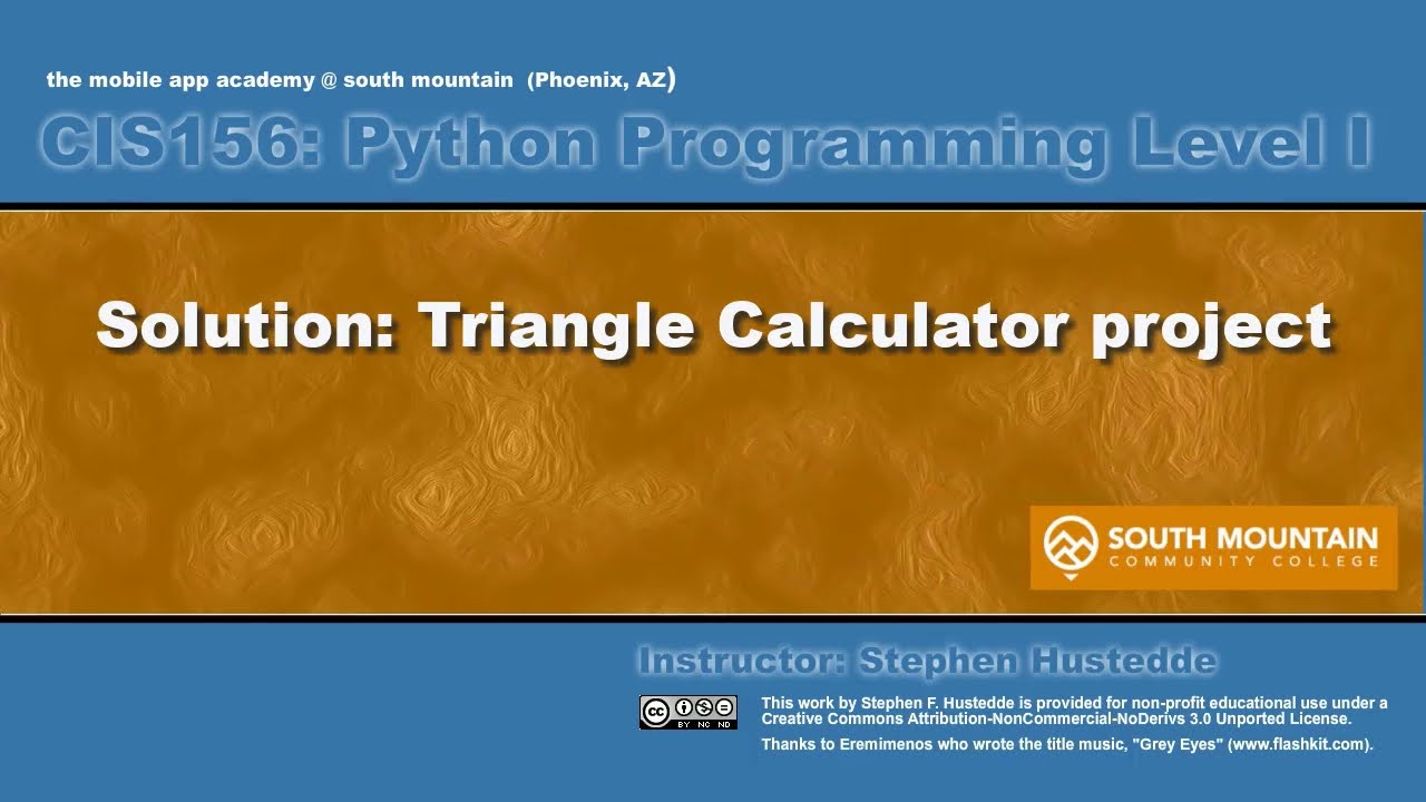 Python 01J - Solution: Triangle Calculator
