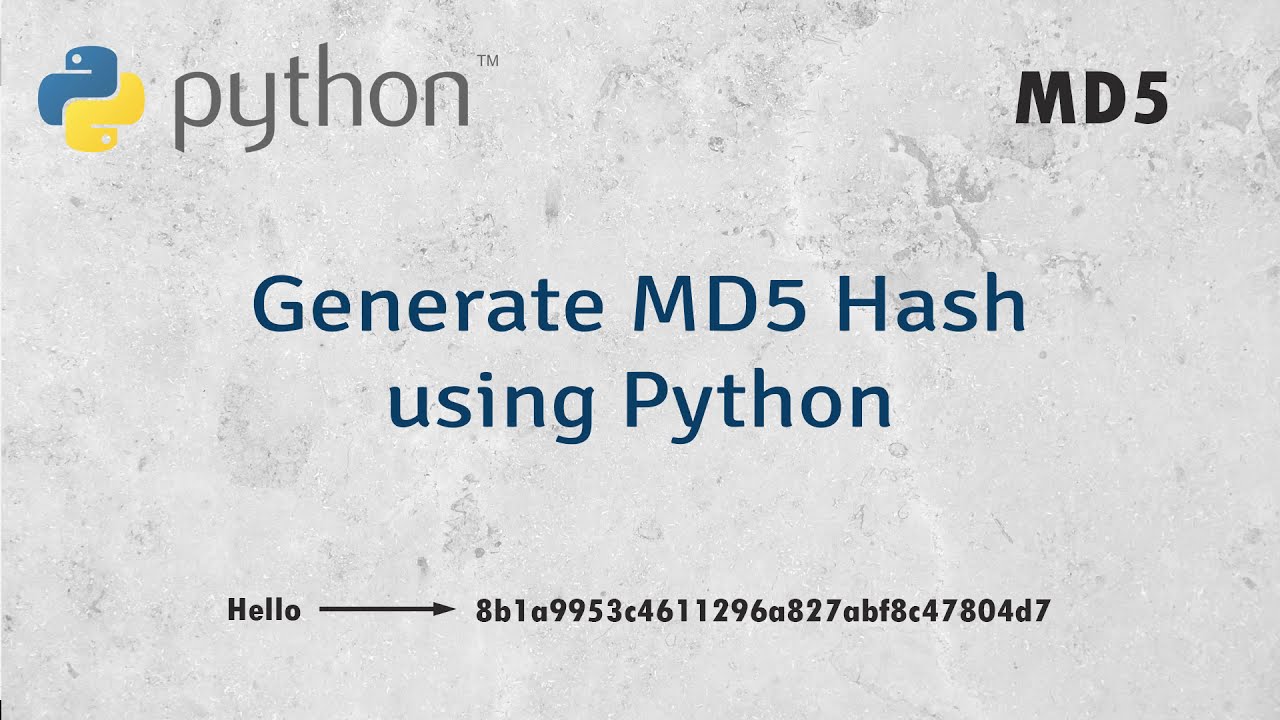 How to Generate MD5 Hash using Python