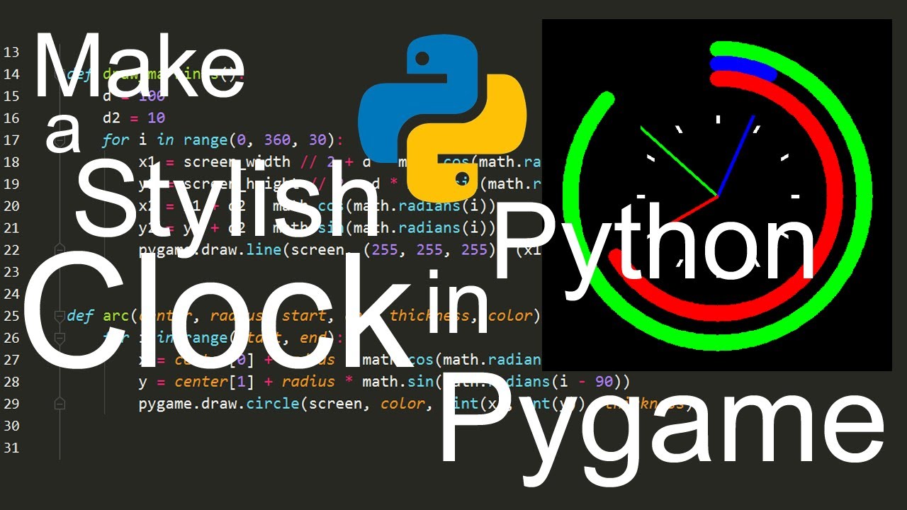 Python Pygame Tutorial | Making a Stylish Analog Clock
