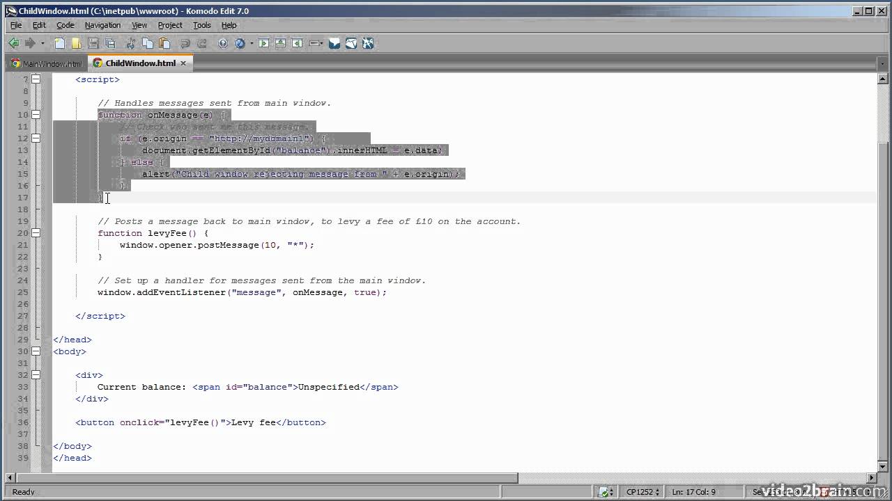 Using the Cross-Domain Messaging API
