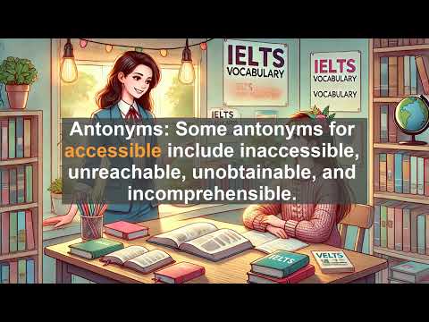 IELTS 8.0 Vocabulary Lesson: Accessible - Meaning, Common errors, Synonyms and Antonyms