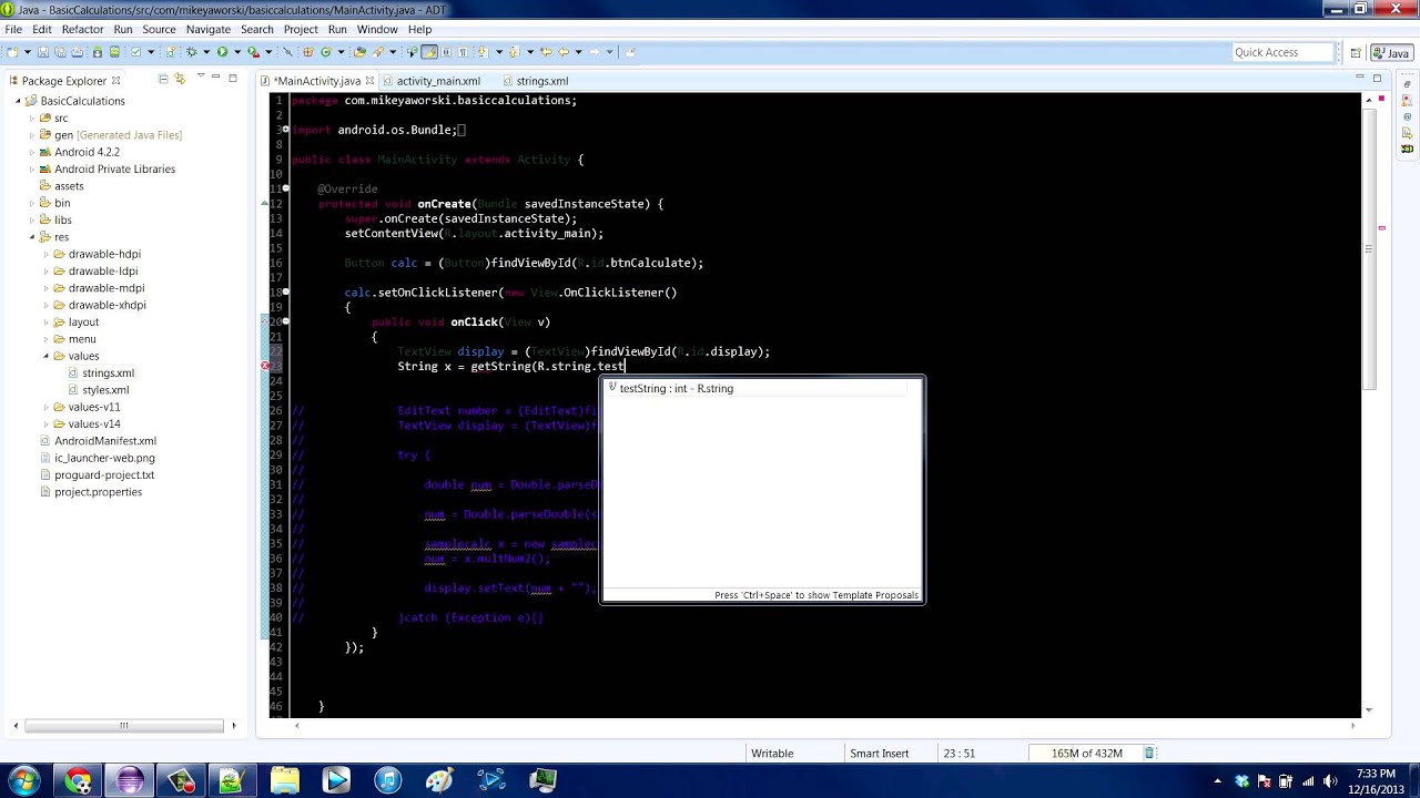Android - How to use Strings from Strings.xml