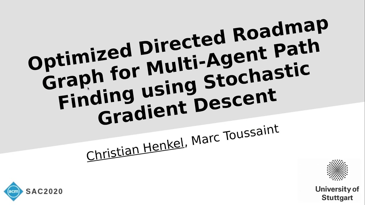 Optimized Directed Roadmap Graph for Multi-Agent Path Finding Using Stochastic Gradient Descent
