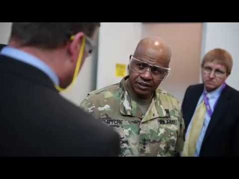 Army general tours laboratory
