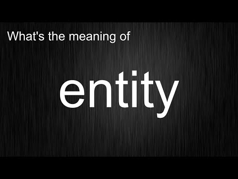 What's the meaning of "entity", How to pronounce entity?