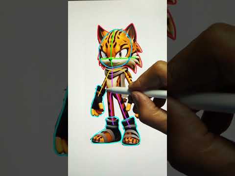 tiger sonic style drawing #shorts #drawing #art #sonicthehedgehog #sonic