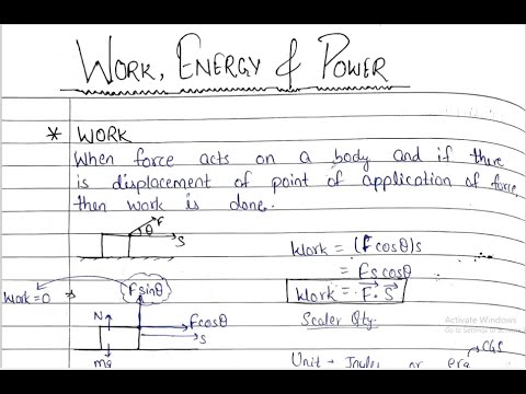 Work Energy Power Class 11th Physics Wallah Notes pdf. Physicswallah notes work energy power JEE IIT