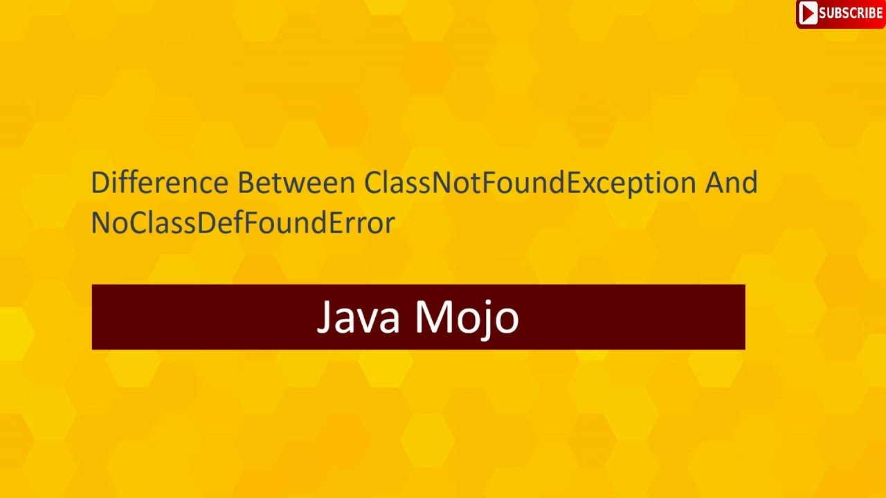 Difference Between ClassNotFoundException And NoClassDefFoundError