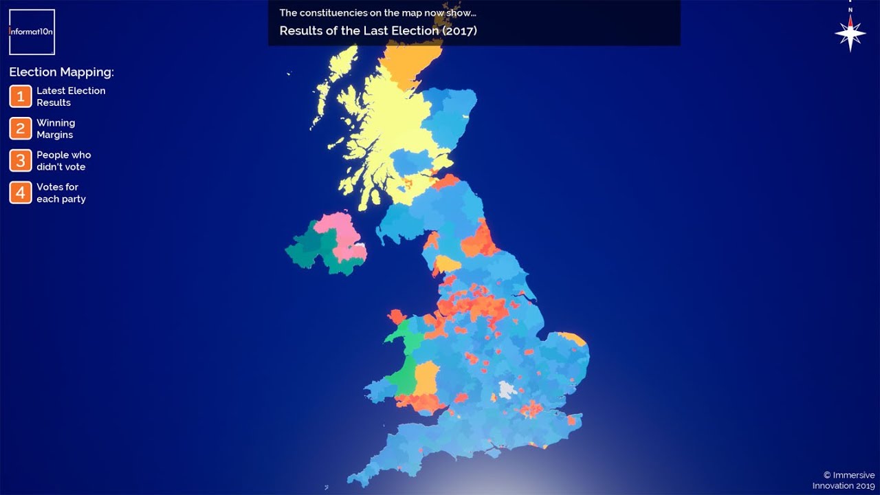 UK General Election - Interactive 3D Map & Data Visualization ( UK2019 - by Informat10n )