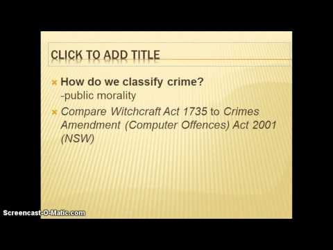 LOLHSC Legal Studies | Crime: Describe the nature of crime