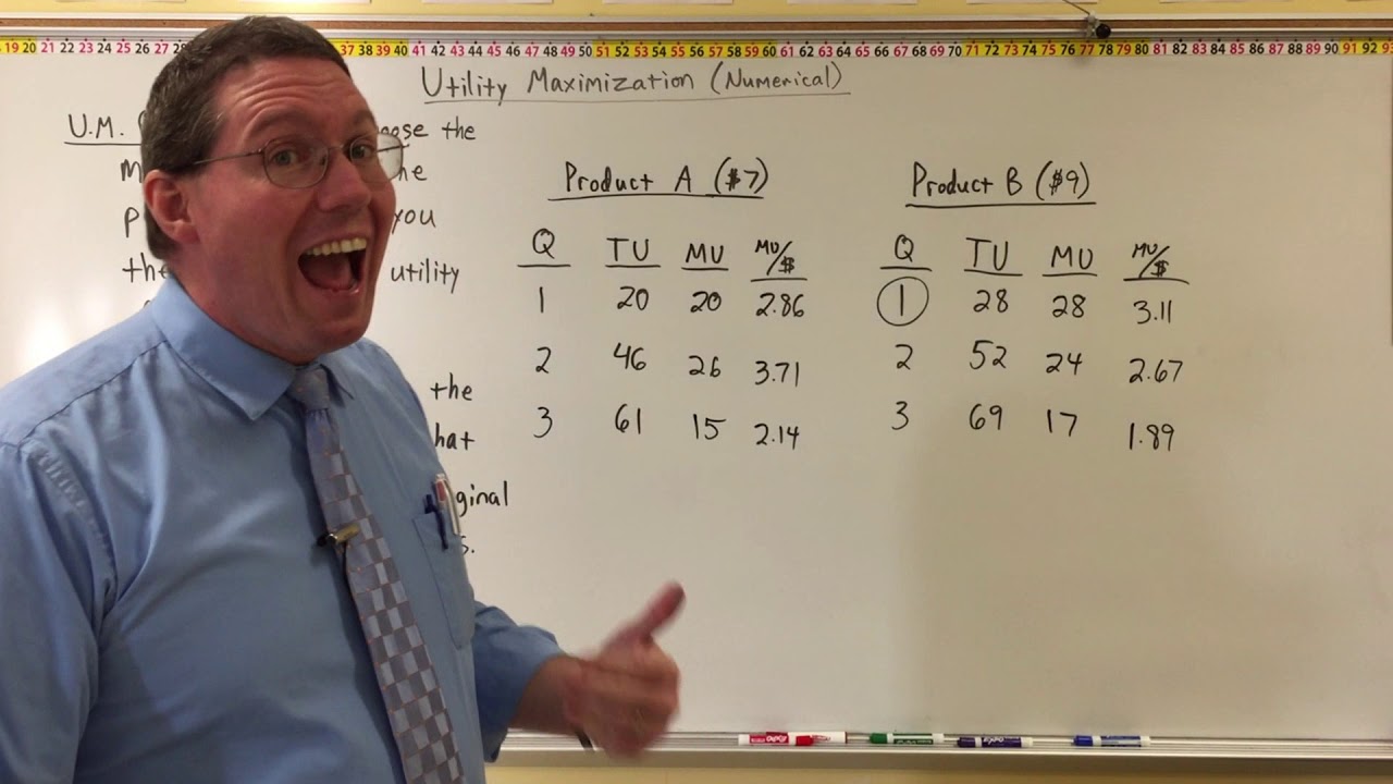 Utility Maximization Rules - Professor Ryan