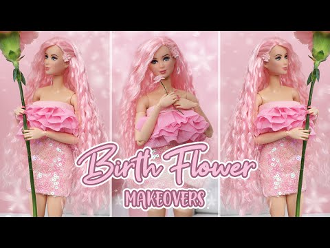 Barbie Birth Flower Doll Makeovers #1: Carnation