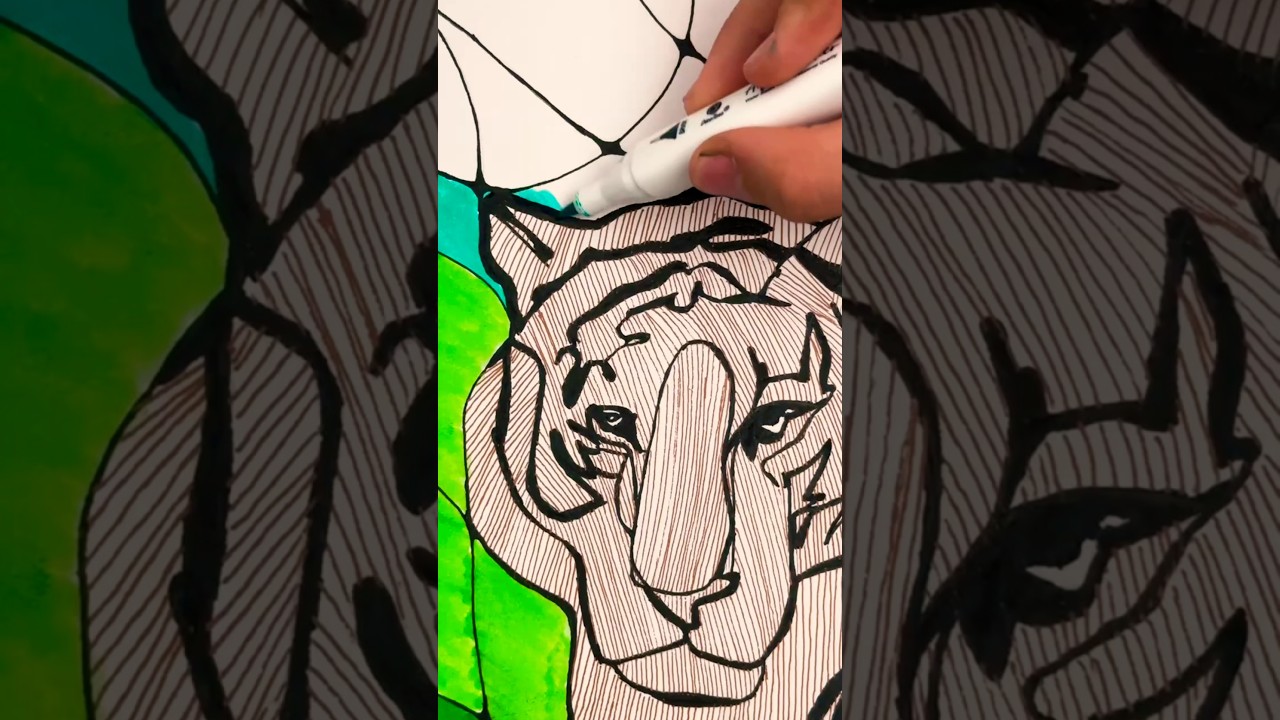 Tiger Art 🐅 Easy Colorful Creation