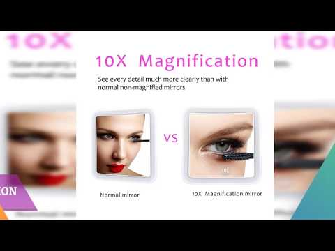 Magnifying Makeup Mirror with 10X Zoom & LED Lights by Elfina