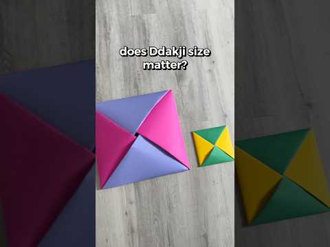 Does size matter? Ddakji from Squid Game SIZE TEST π₯π¦ #ddakji #squidgame #squidgame2 #origami #diy
