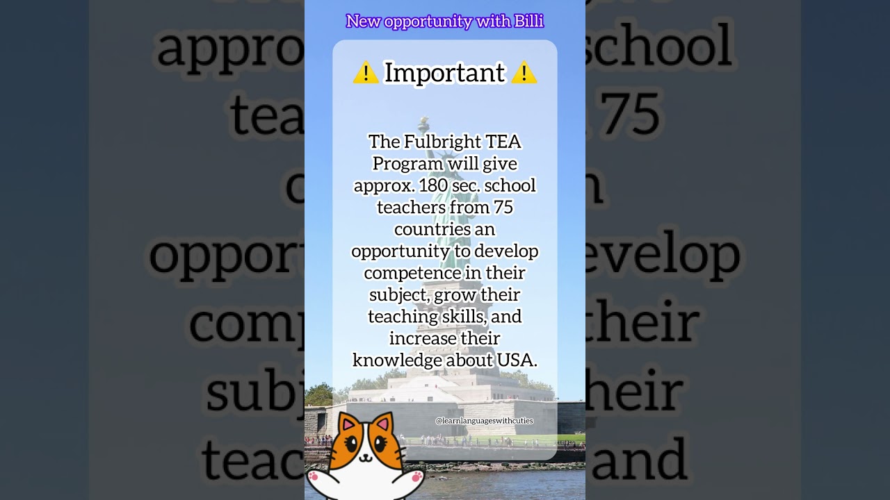 ⚠️Fulbright Teaching Excellence and Achievement Program Applications for 2025-26 are Open ⚠️